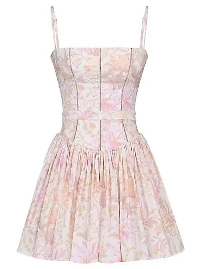 House Of Cb Ysabella Mini Sundress - Peach Floral Print