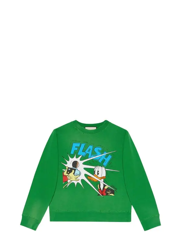 Gucci X Disney Donald Duck Crop Sweatshirt - Green