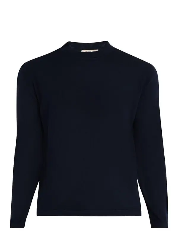 Fioroni Crewneck Merino Wool Sweater - Navy