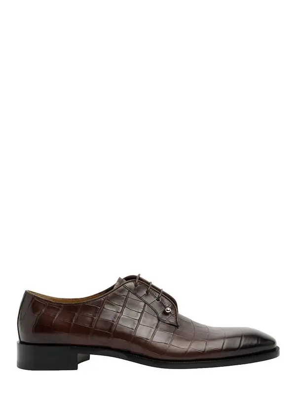 CHRISTIAN LOUBOUTIN Chambeliss Croc-effect Leather Derby Shoes - Cosme