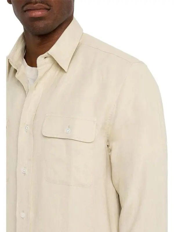 Ralph Lauren Purple Label Apos;s Silk-linen Shirt - Sand