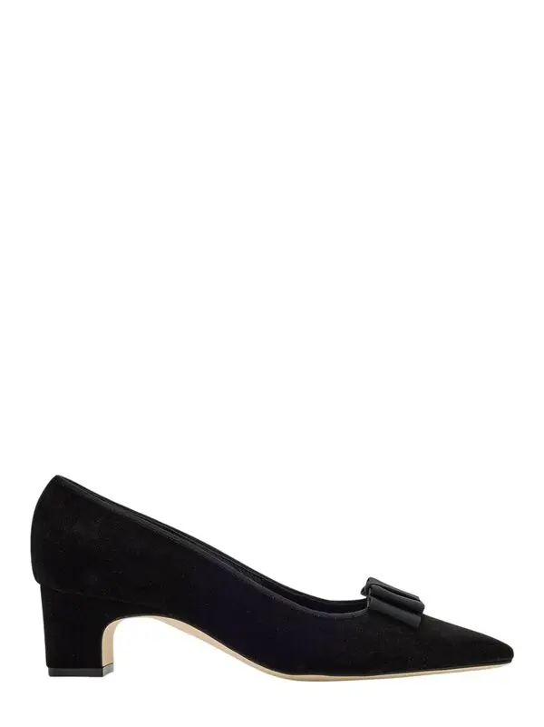 Manolo Blahnik Reador Velvet Bow Pumps - Black