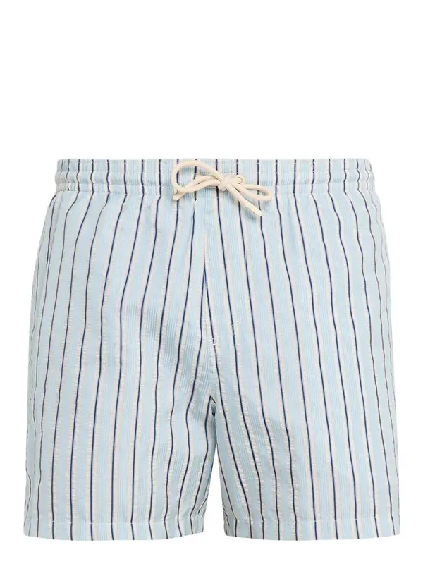 Loro Piana Daneu Striped Swim Shorts - Blue Ivory Stripe