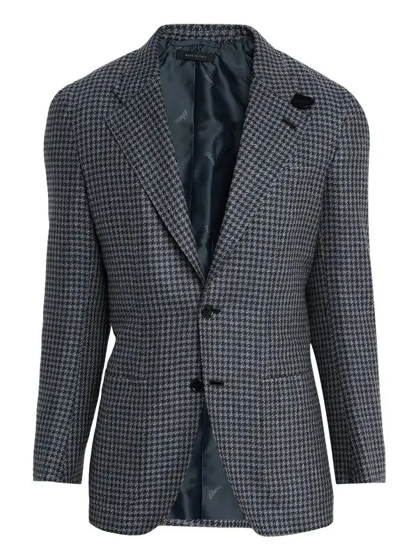 Brioni Silk And Wool Houndstooth Sport Coat - Brown