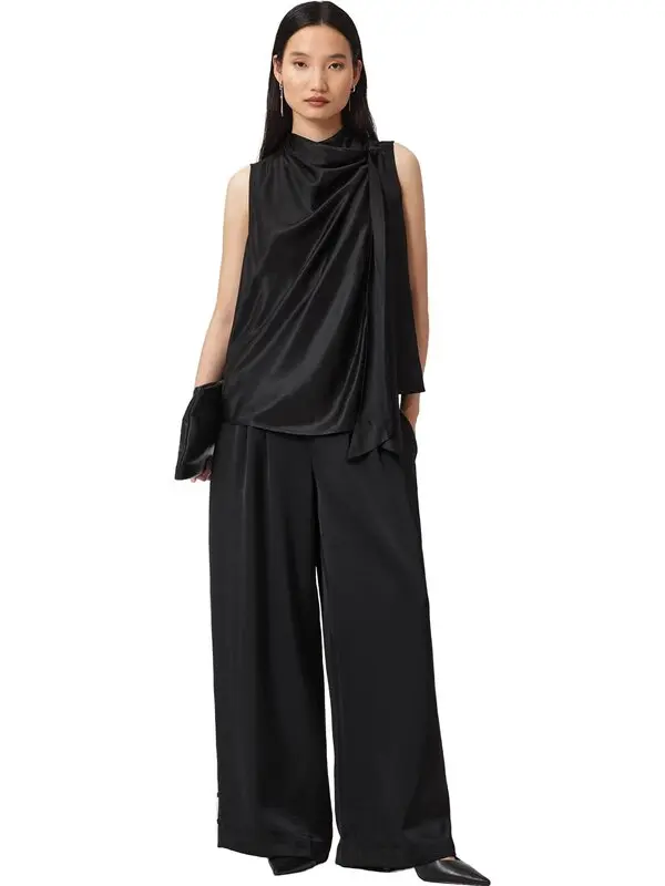 ALLSAINTS Leanne Straight Leg Trousers - Black