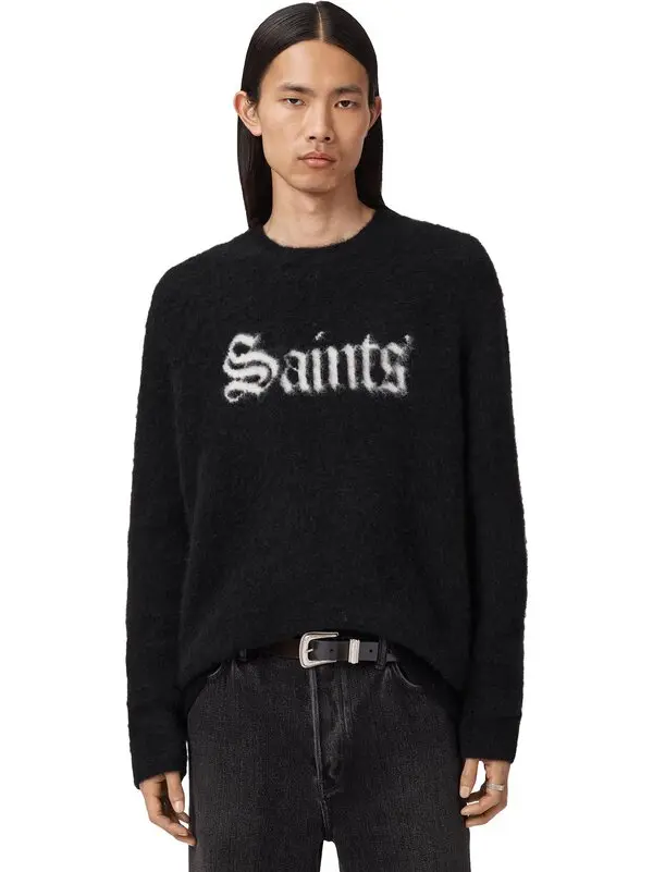 ALLSAINTS Wool Blend Sweater - Black/chalk White