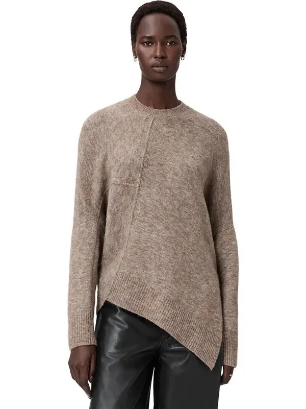 ALLSAINTS Lock Crew Neck Sweater - Brown