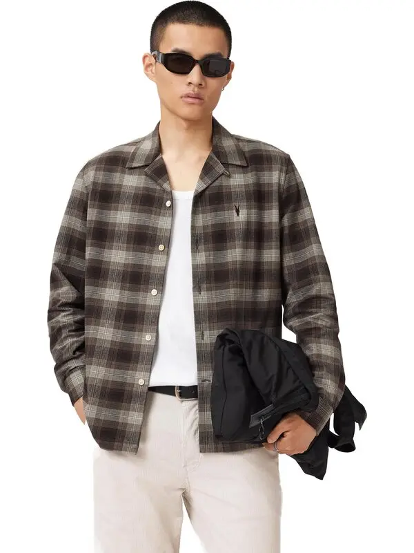 ALLSAINTS Iniko Ramskull Relaxed Shirt - Brown