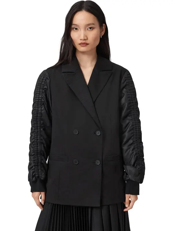ALLSAINTS Lorna Cotton Blazer Jacket - Black