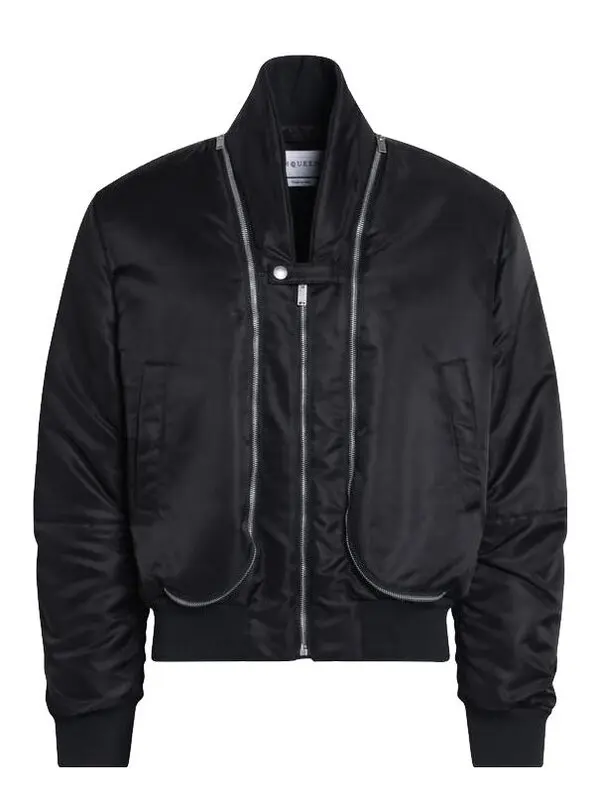 Alexander McQueen Nylon Zip Bomber - Black