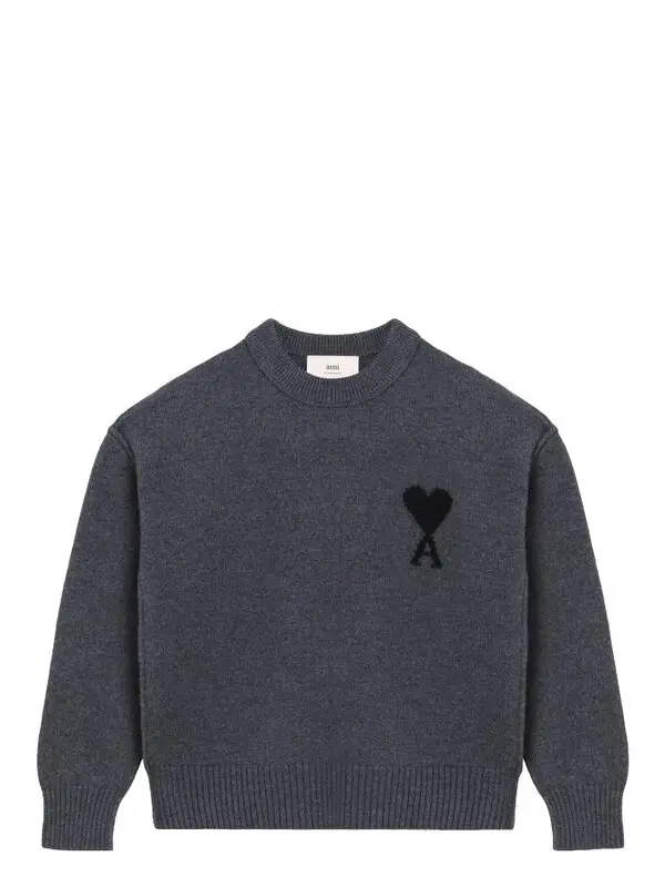 Ami Dark De Coeur Sweater - Grey