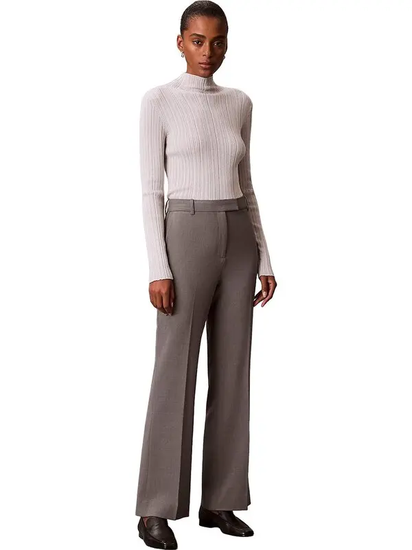 Calvin Klein Tailored Flared Pants - Pewter Melange