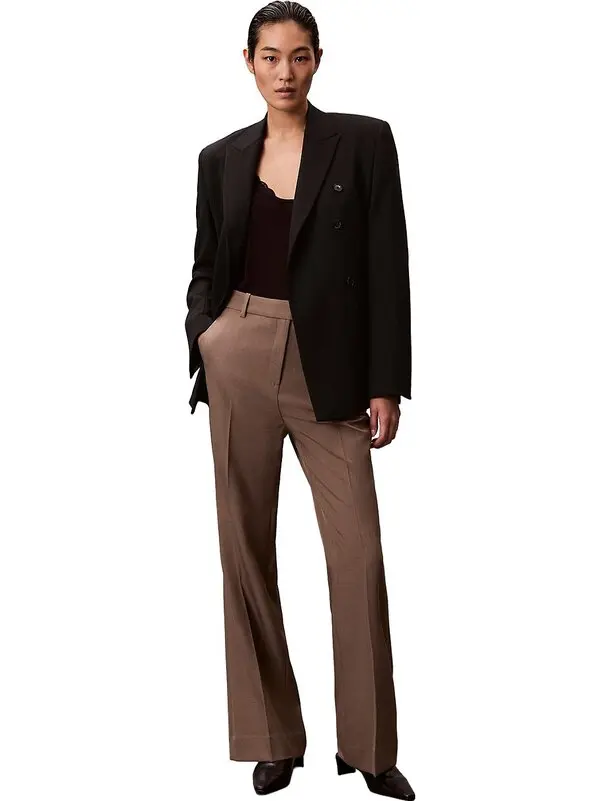 Calvin Klein Tailored Flared Pants - Walnut Melange
