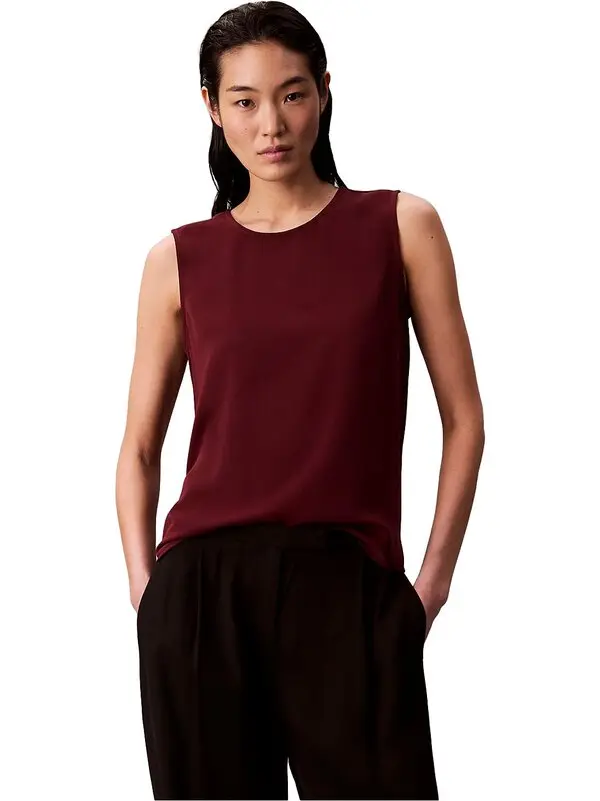 Calvin Klein Relaxed Sleeveless Top - Deep Rouge
