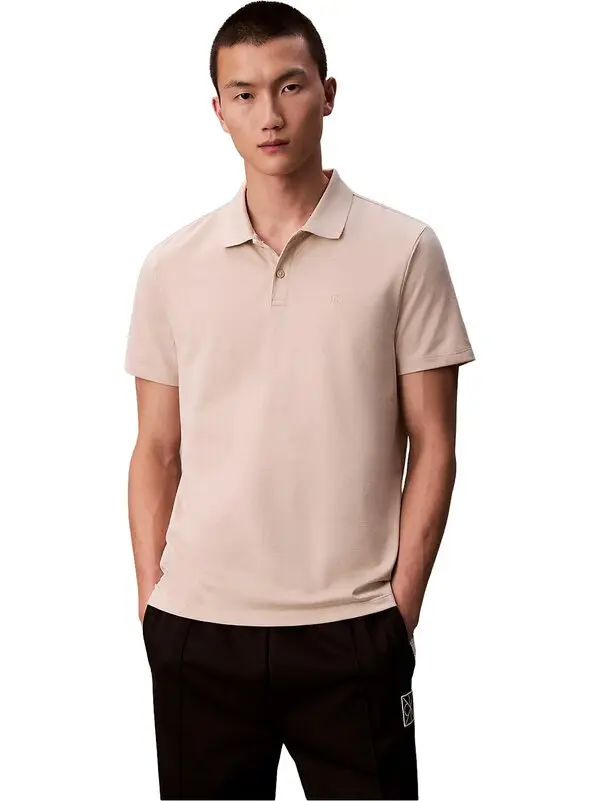Calvin Klein Cotton Blend Classic Polo Shirt - White Pepper