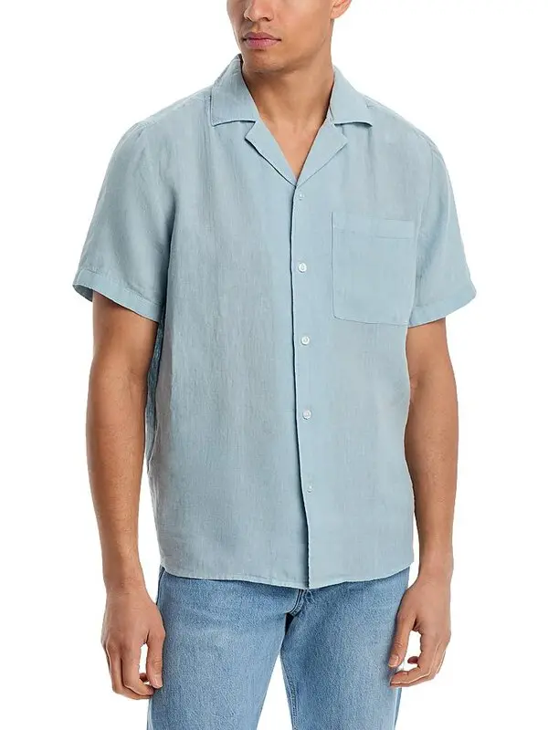 Hugo Ellino Short Sleeve Camp Shirt - Open Blue