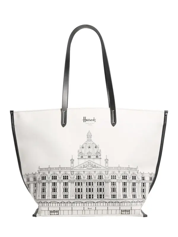 Harrods Building Landscape Shopper Bag - Ivory