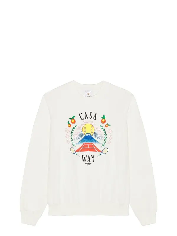 Casablanca Casa Way Mountain Embroidered Sweatshirt - Off White