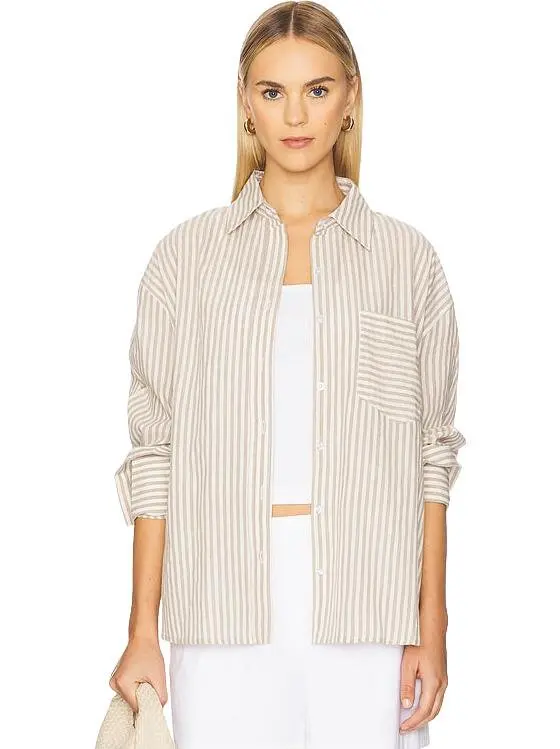SNDYS Zether Shirt - Mocha Stripe