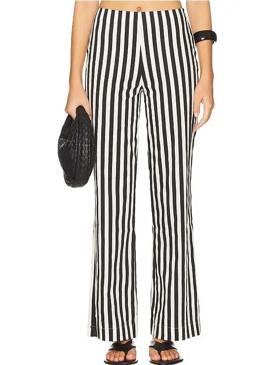 SIMONMILLER Pia Poplin Pant - Black & White Stripe