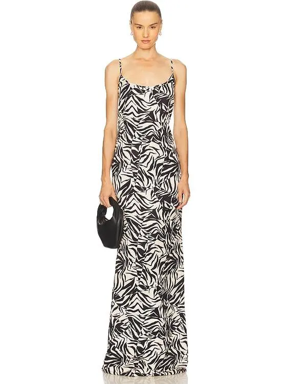 THE NEW ARRIVALS ILKYAZ OZEL Isis Maxi Dress - Zebra Exotique