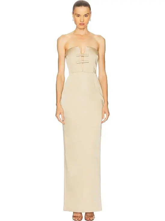 THE NEW ARRIVALS ILKYAZ OZEL Noa Maxi Dress - Ivory Euphoria