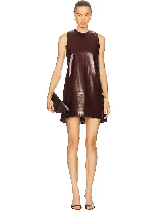 Remain Birger Christensen Mini Leather Dress - Zinfandel