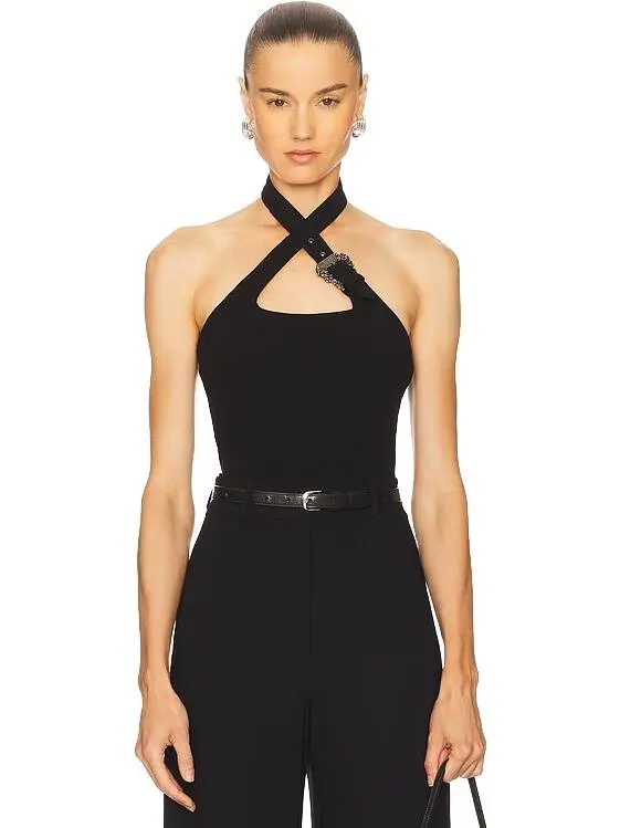Versace Criss Cross Bustier Top - Black