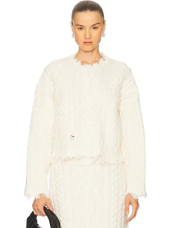 Simkhai Feliz Cropped Sweater - Ivory