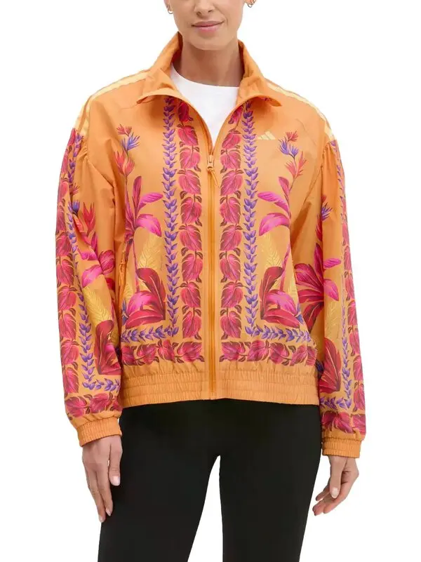 Adidas Floral-print Bomber Jacket - Orange