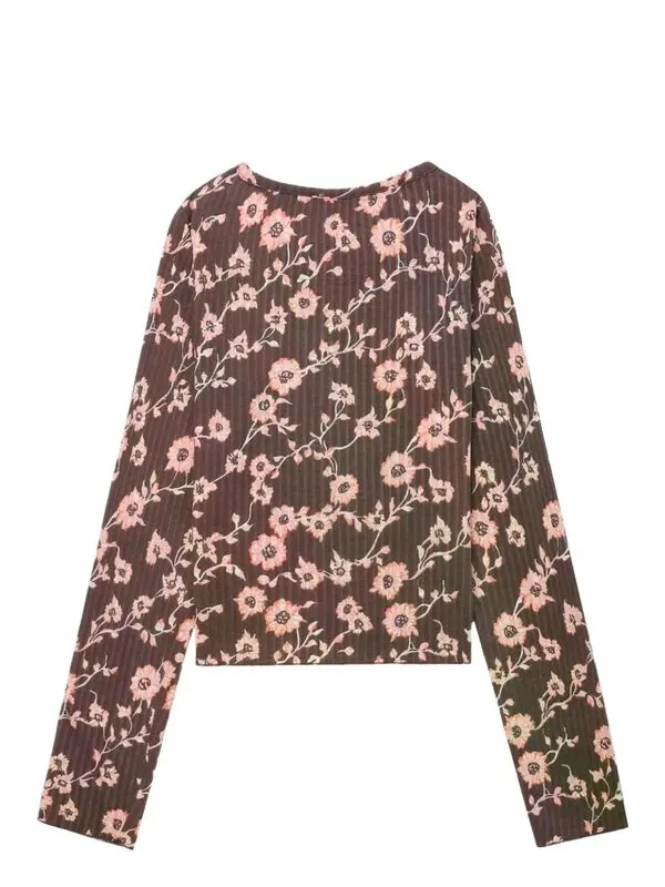 Free People Floral Print Top - Red