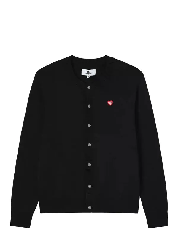 CHOCOOLATE Heart-embroidered Cardigan - Black
