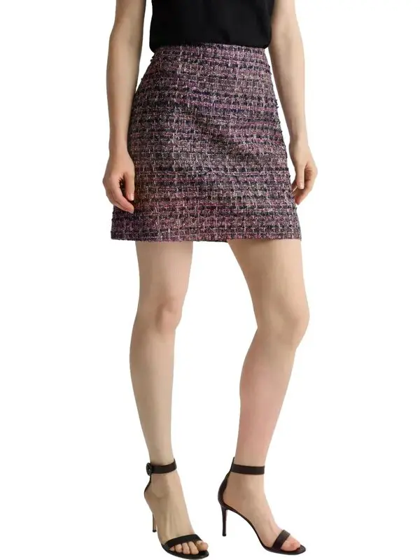 St. John Lurex Tweed Mini Skirt - Pink