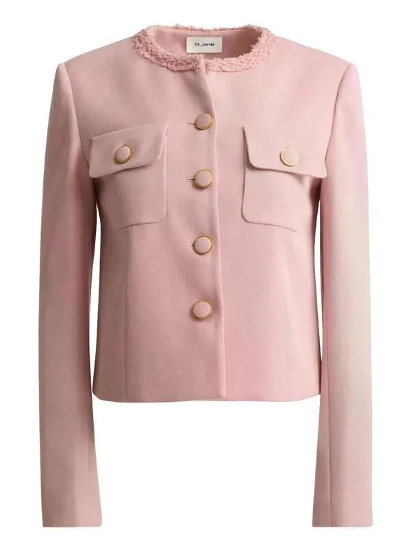 St. John Stretch Melange Twill Jacket - Pink