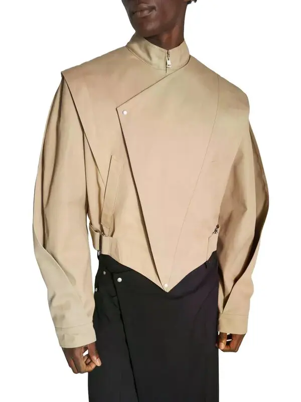 MUGLER Asymmetric-paneled Jacket - Neutrals