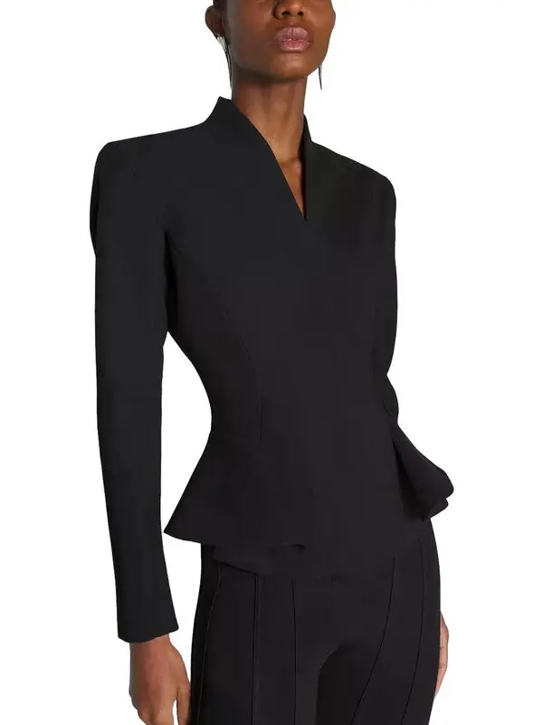 MUGLER Fitted Peplum Jacket - Black
