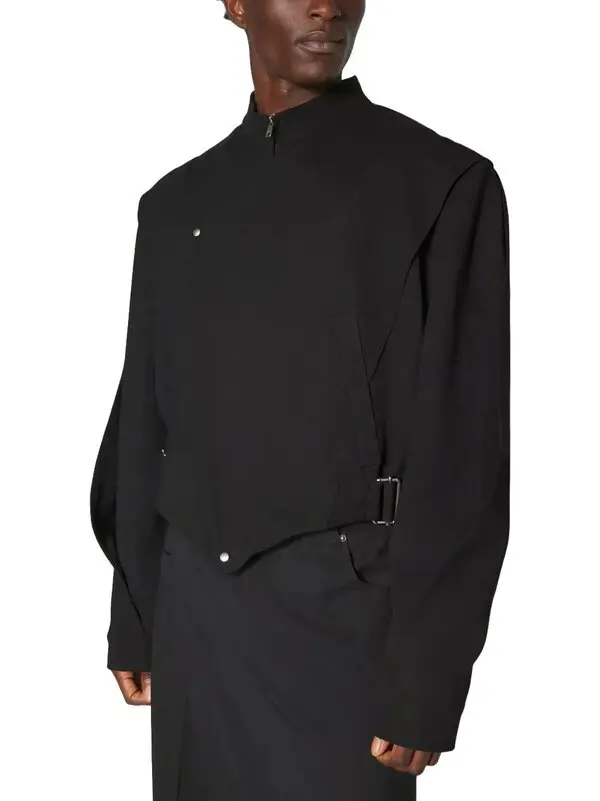 MUGLER Asymmetric Zip Jacket - Black