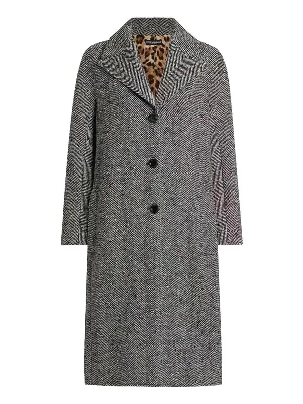 Dolce & Gabbana Herringbone Coat - Grey