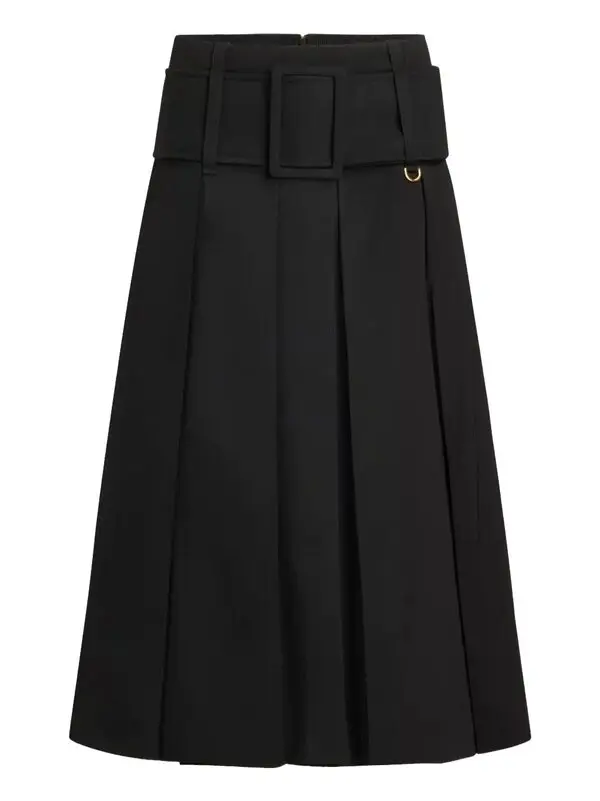 PATOU Belted Pleated Skirt - Black