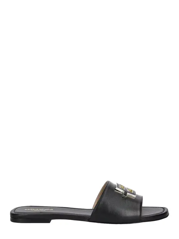 BALDININI Logo-plaque Flat Sandals - Black