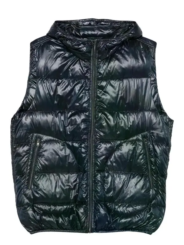Herno Quilted Hooded Gilet - Blue