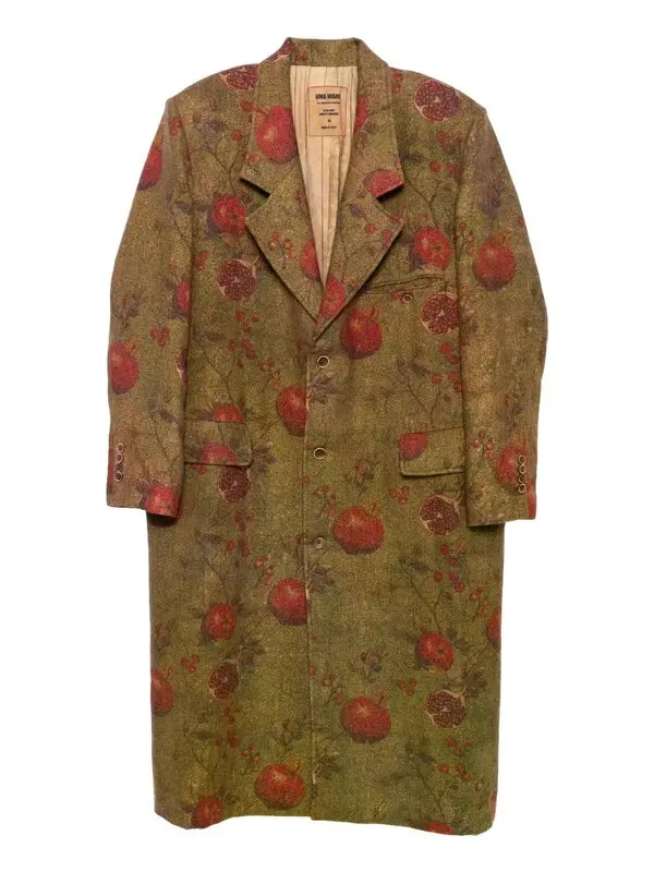 UMA WANG Pomegranate-print Coat - Brown