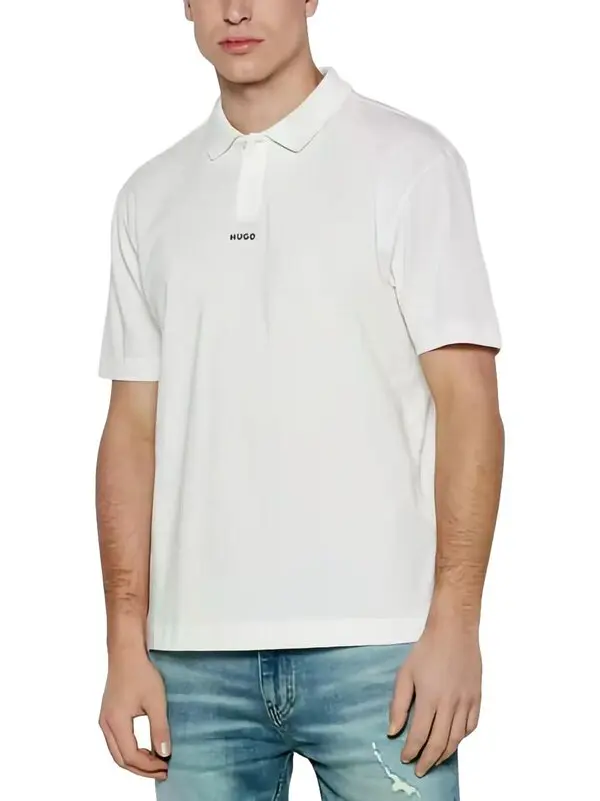 Hugo Logo-embroidered Polo Shirt - White