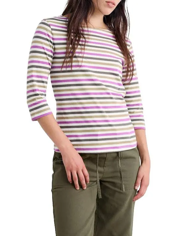 SEASALT CORNWALL Sailor Stripe Organic Cotton Top - Tri Mini Cornish Fennel