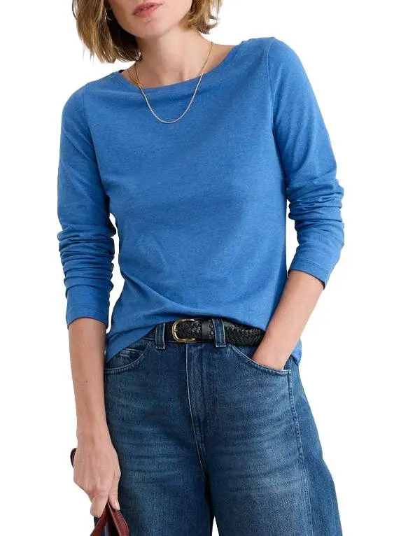 SEASALT CORNWALL Easel Long Sleeve Organic Cotton Top - Melange Ink