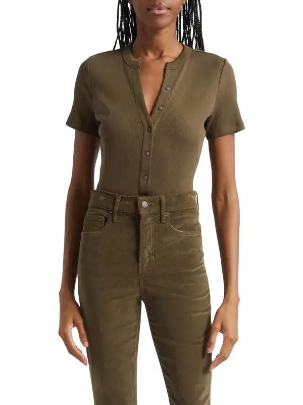 Veronica Beard Dilia Rib Top - Cypress