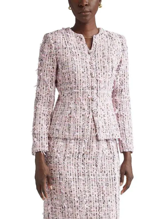 St. John Eyelash Tweed Jacket - Rose Quartz Multi