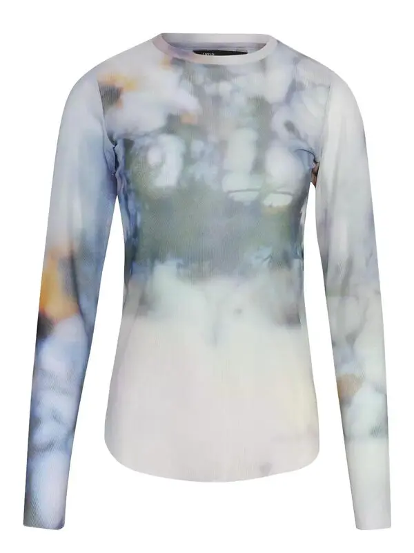 UMA | RAQUEL BLAY Abstract-print Long-sleeve Top - Blue
