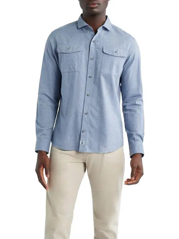 Johnnie-o Alpond Hangin' Out Cotton Button-up Shirt - Chambray