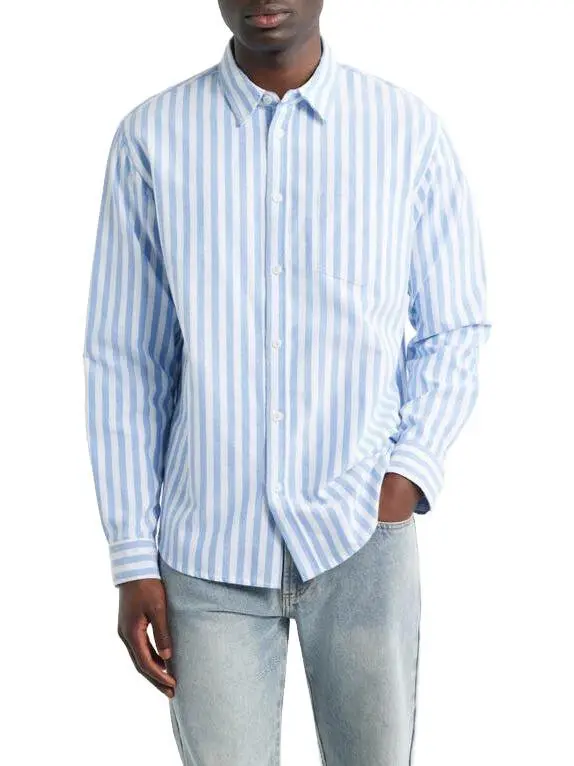 925 ORIGINALS Directors Oxford Button-up Shirt - Blue Stripe